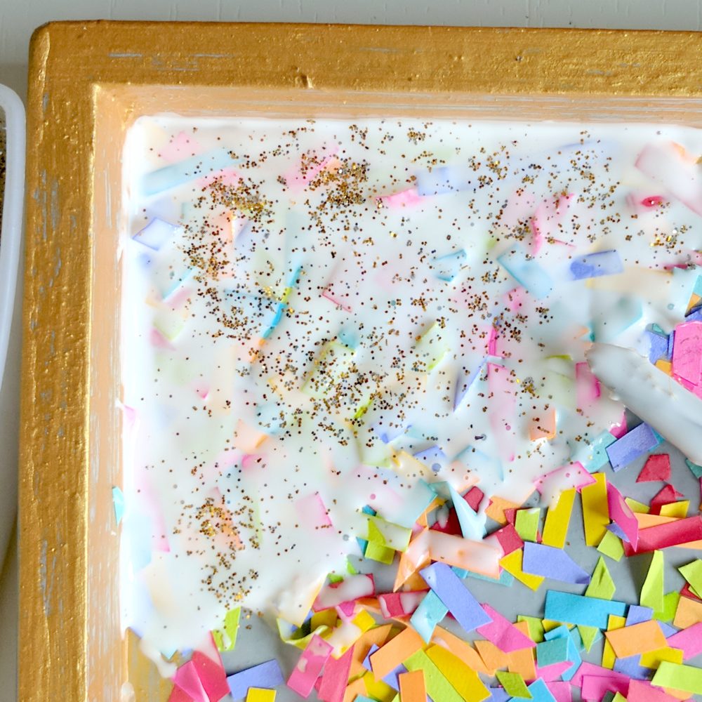 DIY Colourful Confetti Tray • One Brick At A Time